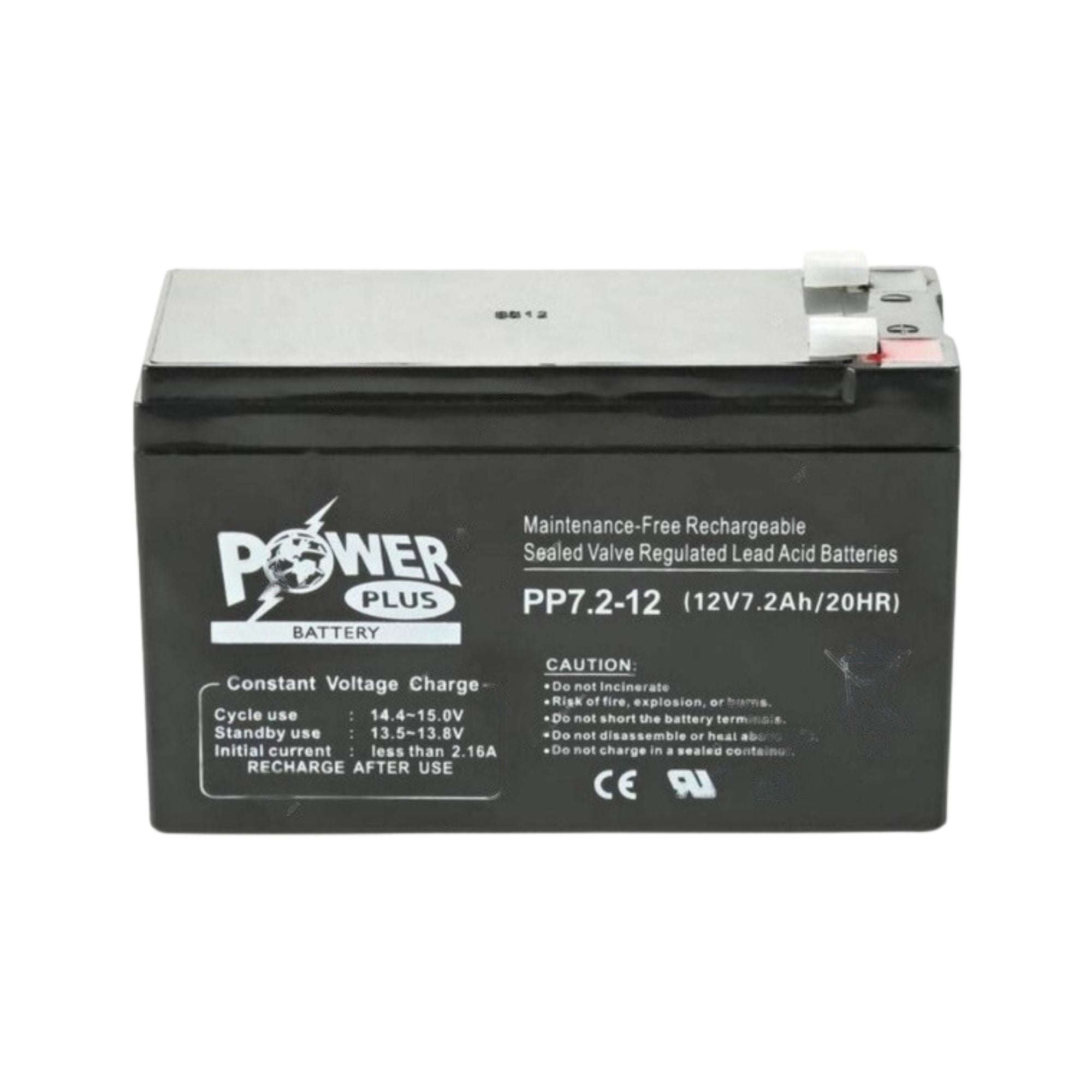Powerplus Lead Acid Battery, PP7-2-12, 12V, 7.2Ah/20Hr– FMTRD